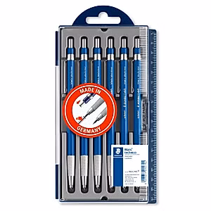 STAEDTLER Mars Technico 780 C PR5 Leadholder Pencil with Built-in Sharpener, 2 mm, Pack of 5 + 1