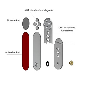 Doolkin® Pizo Mount, Laptop Phone Holder, Adjustable Laptop Stand, Foldable Laptop Side Mount Clip, Slim Portable Smartphone Stand, Computer Monitor Expansion Bracket, Magnetic Phone Mount