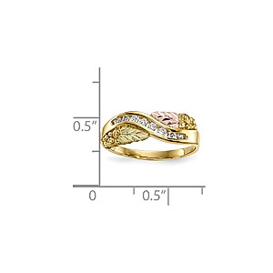 Sonia Jewels Size 8 - Solid 10k Tri-Color Black Hills Gold Diamond Ring (1/6ct.)