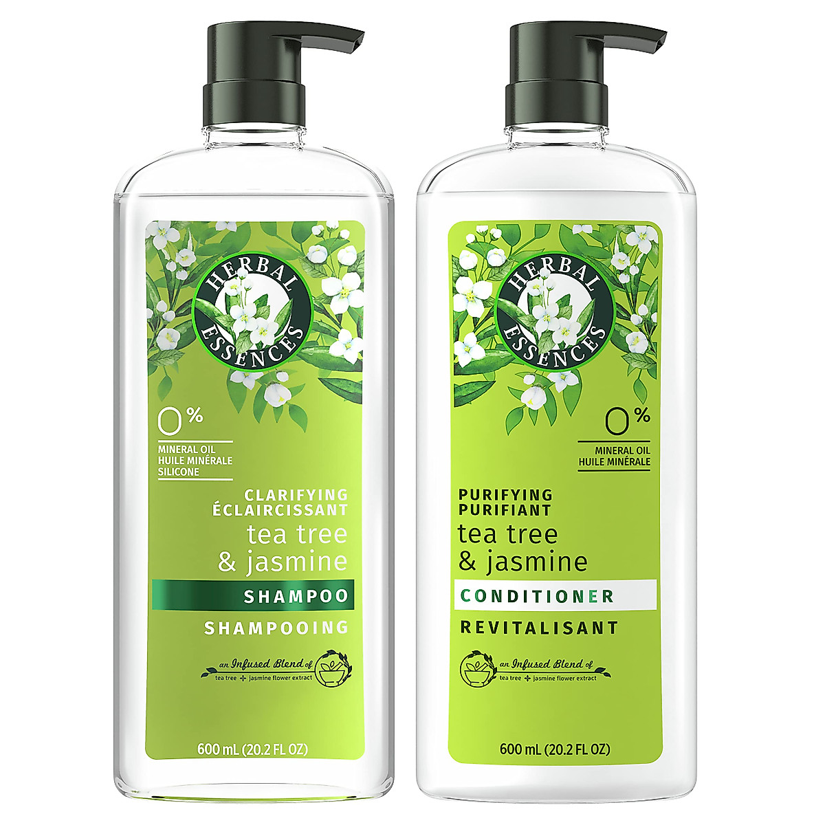 Herbal Essences, Clarifying Shampoo and Purifying Conditioner, Tea Tree and Jasmine, 20.2 Fl Oz Bundle