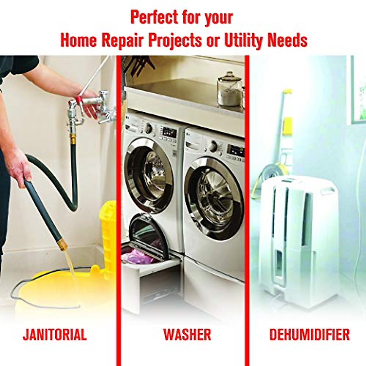 LDR Industries 504 1300 Garden Dehumidifier Drain Hose, 5ft, Green Rubber Finish, 5', 5 Feet