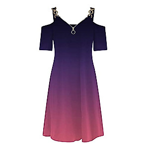WYTong Women's Short Sleeve Dresses Fashion Casual V-Neck Dresses Strap Open Back Dress Loose Maxi Dress (Pink-A,Small)