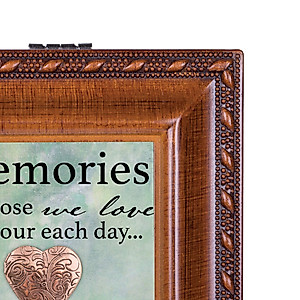 Cottage Garden Memories of Those We Love Woodgrain Rope Trim Music Box Plays Wind Beneath My Wings
