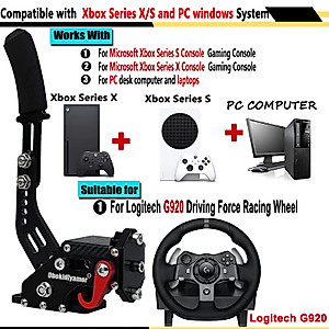 Obokidlyamor USB SIM Handbrake for Xbox Series X & S support for Logitech G920 Racing Wheel;PC System Handbrake for G27 G25 G29 G923 T500 T300 (Black)