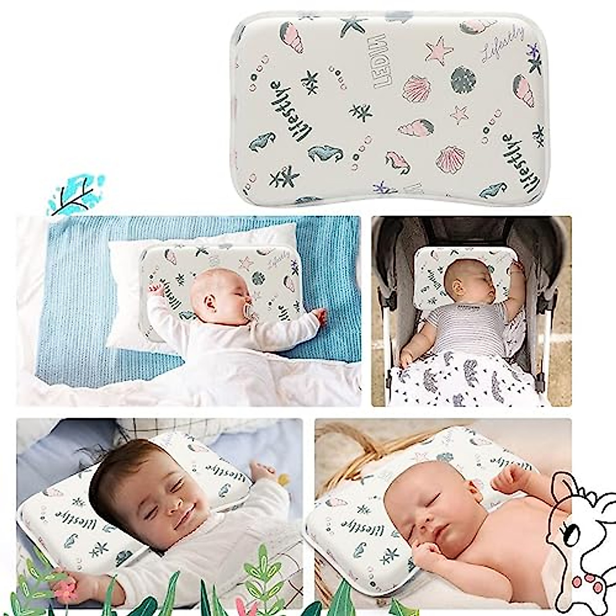 HEGABABY Baby Pillows for Sleeping,Baby Pillow Breathable Set for Infants & Toddlers 16X10IN
