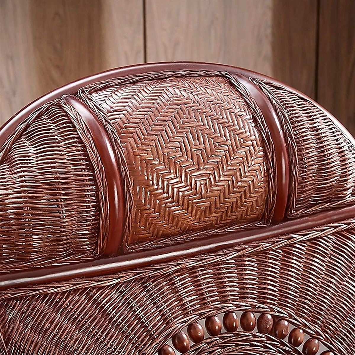 QXWJ Outdoor Wicker Rocking Chair,Rattan Nap Armchair Ergonomic Design,Comfortable and Breathable Living Room Balcony Sun Lounger,Patio Rocker Chair for Poolside,Garden,Backyard,Strong and Sturdy