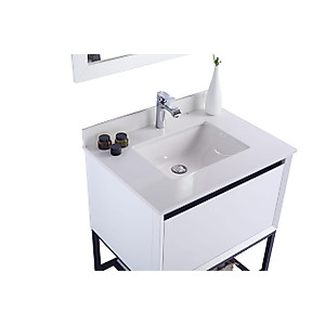Laviva Alto 30 - White Cabinet White Quartz Countertop