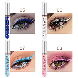 KARNAR 8 Colors Liquid Matte Eyeliner Set, Colorful White Black Red Brown Blue Purple Yellow Green Eye Liners For Party Festival Waterproof Quick Dry Eyes Makeup Kit (SET01)…