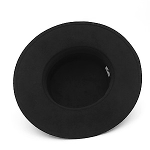 GEMVIE Women Men Wool Cowboy Hat Wide Brim Fedora Cowgirl Hat Party Church Derby Hat/Black Fedora hat1