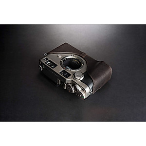 Contax G2 Case, BolinUS Handmade Genuine Real Leather Half Camera Case Bag Cover for Contax G2 Camera with Hand Strap (Coffee)