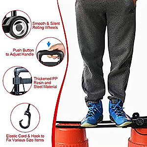 Double Rhombus Folding Hand Truck Lightweight Portable Cart, 110 lbs/50kg Capacity Heavy Duty Utility Cart with Telescoping Handle, 2 Rubber Wheels, Bungee Cord for Luggage, Shopping, Moving Daily Use