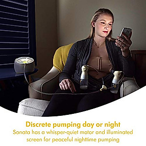 Medela Sonata Smart Breast Pump, Hospital Performance Double Electric Breastpump, Rechargeable, Flex Breast Shields, Touch Screen Display, Connects to Mymedela App, Lactation Support