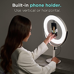 Ilios Lighting Beauty Ring Light - All-in-One Makeup Mirror & Ring Light co Created with Makeup by Mario / Mario Dedivanovic Ideal for Makeup Artists, Content Creators & Beauty Lovers