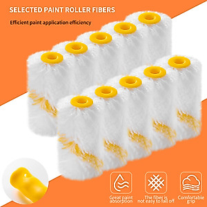 WHIIOKO Small Paint Roller Brush 2 Inch Paint Roller 10 Pcs Mini Paint Roller Kit Paint Rollers for Painting are Suitable for Various Paint DIY Projects for Example,on Walls, Cabinets,Doors.