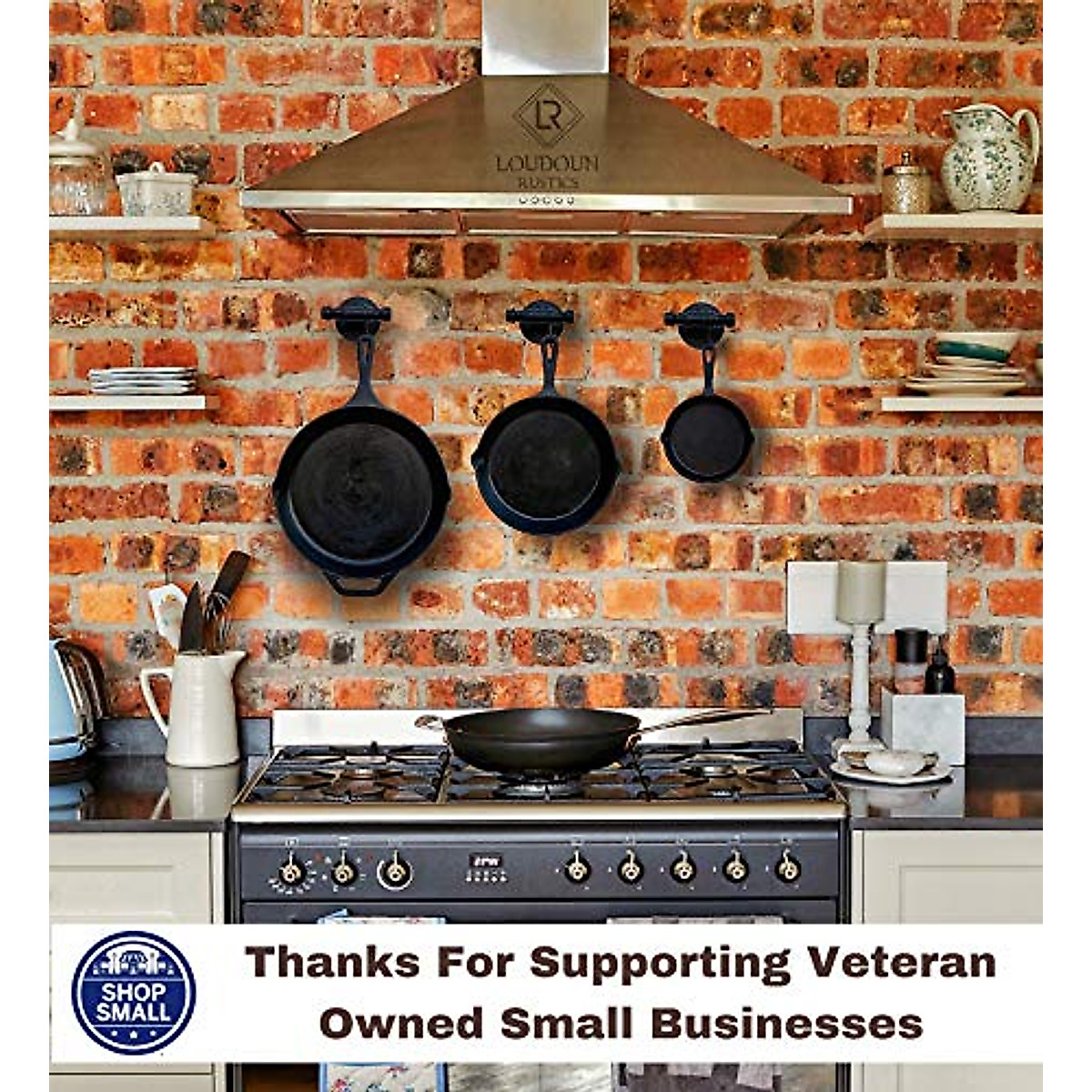 Loudoun Rustics Industrial Hooks for Bathroom Robe. Wall Hooks for Hanging Towels, Vintage Style Cast Iron Pipe Wall Mounted Heavy Duty Farmhouse DIY Coat Rustic Hook (Black (Set of 4))