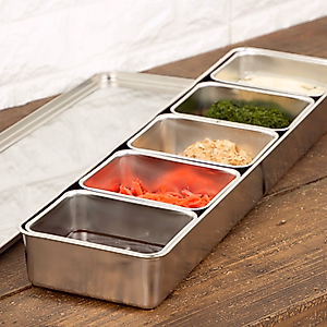 Stainless Yakumi Pan/Seasoning Container w/4 Compartments