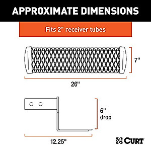 CURT 32002 Grip Step 26-Inch Hitch Step for 2-Inch Receiver, 6-Inch Drop