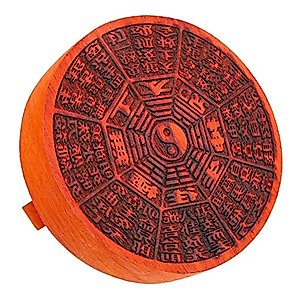 TEHAUX Seal of Rebirth Curse Chinese Decor Woodsy Decor Wooden Decor Decorative Stamps Chinese Wood Stamp espejos Wood Bagua Stamp Decor Stamp for Crafts Wooden Stamp Chinese Style China