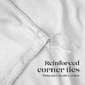 WhiteClassic White Duvet Cover Queen Size Zipper Closure - Luxury Soft Queen Duvet Cover Set 3 Piece, 1 Duvet Cover 90x90 and 2 Pillow Shams | Comforter Not Included