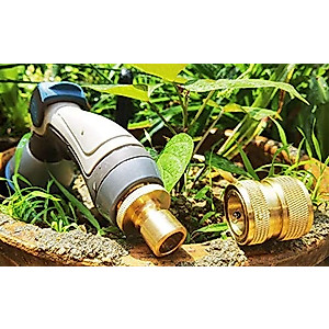 PLG Brass 8-Piece Quick Connect Garden Hose Fittings, 6 Male and 2 Female Set