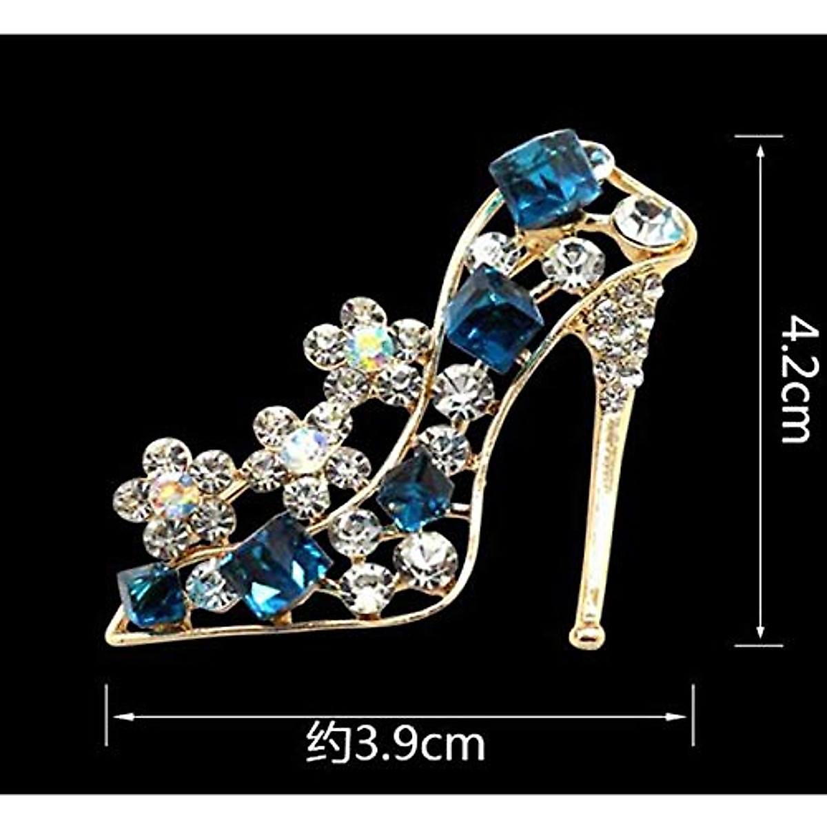 Shuiniba High Heels Shoes Shape Brooch Pin for Women Brides Created Brooch Size 4.2×3.9cm