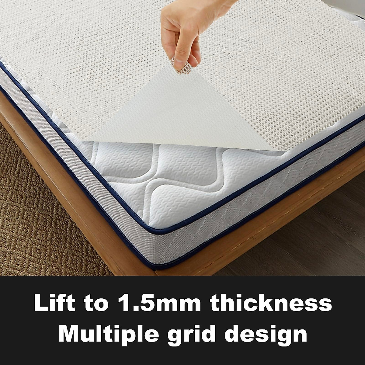 SprouVis Mattress Slide Stopper and Gripper,Keep Bed and Topper Pad from Sliding for mattresses, Carpets, Sofas, Chair Cushions, Easy Trim, Slip Resistant, Grips Helps Stop Slipping (Twin)
