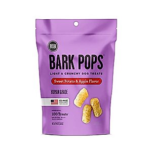 BIXBI Bark Pops, Sweet Potato and Apple (4 oz, 1 Pouch) - Crunchy Small Training Treats for Dogs - Wheat Free and Low Calorie Dog Treats, Flavorful Healthy and All Natural Dog Treats