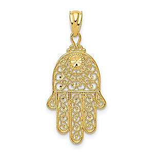 BillyTheTree Jewelry 14K Yellow Gold Hand Of God Pendant