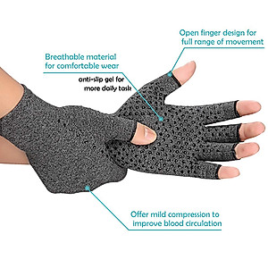 XJXJ Compression Gloves - Healing Pain Relief for RSI Carpal Tunnel Tendonitis Sprains gaming gloves (Color : Grey, Size : Medium)
