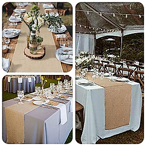 100% Natural Jute Burlap Table Runner 12" X108''- Rustic Wedding Party Decoration Table Runner Decoration - Dining Table Runner Roll - Kitchen Table Runner - Baby Shower Reception Jute Table Runner