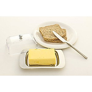Zoie + Chloe Stainless Steel Butter Dish with Easy to Hold Lid