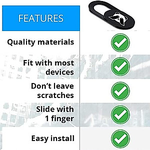 Webcam Cover, Laptop Camera Cover Slide for Desktop, Pc, Tablet, Phone, Fits Most ipad, iPhone, MacBook pro, Mac Air, Surface Pro – Ultra Thin 0.7mm Computer Camera Cover - Cute Panda Covers (3 Pack)