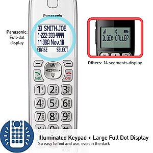 Panasonic Cordless Phone with Answering Machine, Link2Cell Bluetooth, Voice Assistant and Advanced Call Blocking, Expandable System with 4 Handsets - KX-TGD864W (White)
