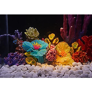 Danmu 1Pc of Polyresin Coral Ornaments, Aquarium Coral Decor for Fish Tank Aquarium Decoration 3 7/10" x 2 9/10" x 1 9/10" (Purple)
