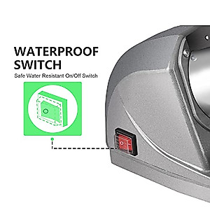 HORGELU Electric 3 Blades Ice Crusher with Ice Pick 286lbs/hr Snow Cone Machine 380W Shaved Ice Machine 2000rpm Food-grade Stainless Steel Ice Shaver 110V Snow Cone Maker for Home Commercial