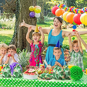 Saintrygo 20 Pcs Tropical Gift Bags Hawaii Gift Bags Luau Party Favor Luau Gift Bags Drawstring Luau Party Favor Bags Tropical Palm Leaf Candy Bag Jewelry Pouches for Summer Luau Aloha(5 x 7 Inch)