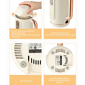 Yctze Soy Milk Maker, Soy Milk Maker Automatic High Speed Blender Creamy White Multifunctional Nut Milk Maker for Home Restaurant US Plug 110V