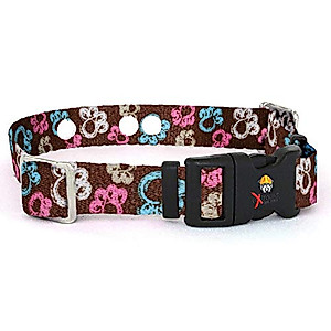 Extreme Dog Fence Replacement Containment and Training Collar Strap for Most Dog Fence Brands - Brown Paws (Small: 10" - 12" x 3/4")