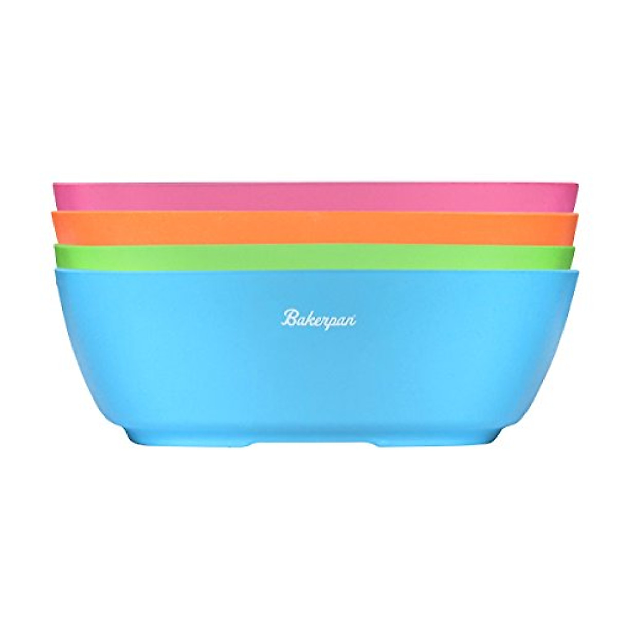 Bakerpan Silicone Toddler Square Feeding bowl, Set of 4 (Multi)