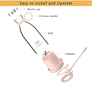 OTPEIR Personal Size Blender, Portable Blender, Battery Powered USB Blender (Pink)
