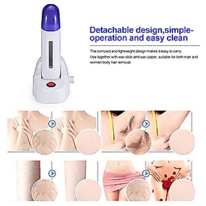 AllStyle By Patel Professional Depilatory Hair Removal Wax Warmer Kit, Wax Roller Kit with Heater Base for Hands, Legs, Armpit, Bikini (Single+Wax)