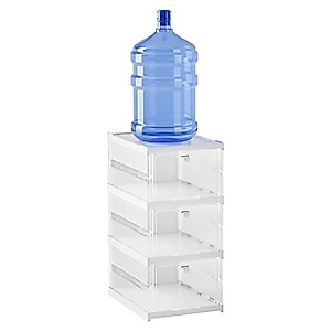 Plastic Storage Bins with Lids - Shoe Storage Shoe Organizer Shoe box Sneaker Storage Collapsible Storage bins Stackable Storage Totes Storage Container for Organizing Foldable Storage Bins (3 Layers)