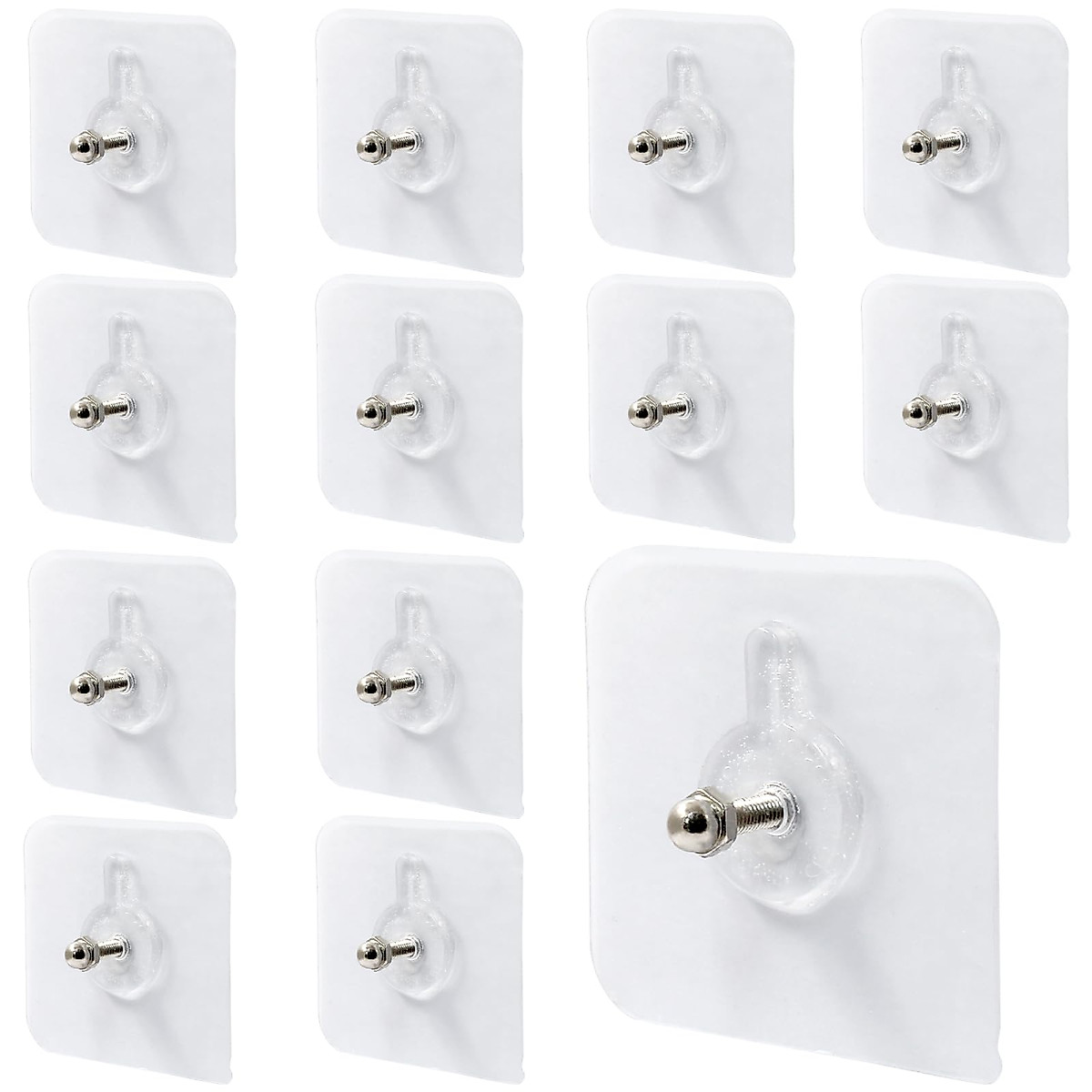 Hitefu 20pcs Self-Adhesive Hooks, Heavy Duty Wall Hooks for Hanging, Screw Free Sticker, Waterproof Picture Hanging Hooks Seamless Screws for Wall Mount, Reusable for Kitchen, Bathroom, Home, Office