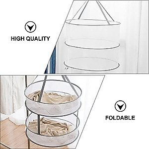 Homoyoyo 2pcs Holder Organizer Swimsuit Round Underwear -Tiers cm Windproof Clothes for Mesh, Tier Collapsible - Dryer Foldable Net Sweater Mesh Sweaters Hanger Multipurpose Rack Socks