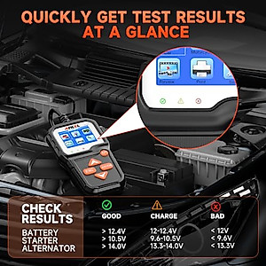 ANCEL BA301 6V 12V Car Battery Tester, 100-2000 CCA Automotive Load Tester Alternator Tester Auto Digital Battery Analyzer Cranking and Charging System Test Tool for Motorcycle Car Boat Truck SUV ATV