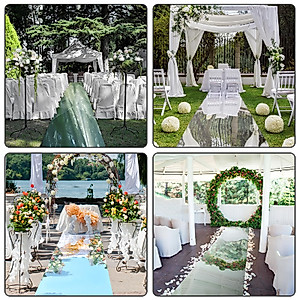 Tinideya 3.3 x 98.4 ft Aisle Runner for Wedding Ceremony Double Sided Reflective Carpet Mirror Aisle Runner for Wedding Walkway Runner Rug Roll for Outdoor Birthday Graduation Party Decor (Silver)