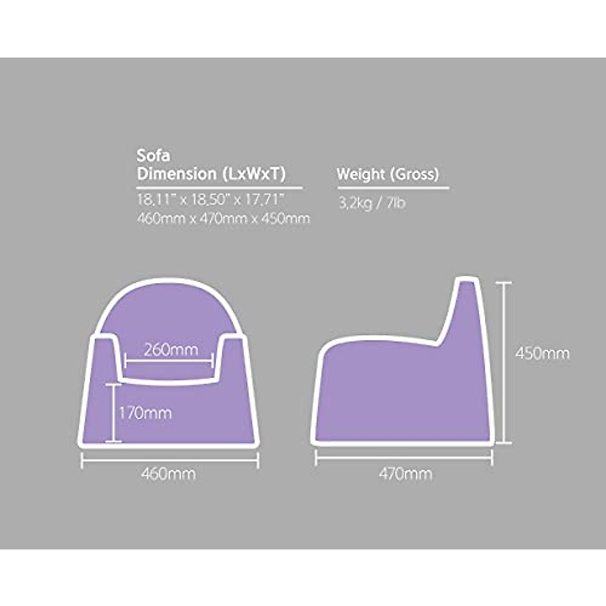 Baby Care Leather Kids Sofa (Gray) | High-end Quality Toddler Chair and Kids Couch for Boys and Girls | Waterproof, Ergonomic, Easy to Clean, No Glue Used …