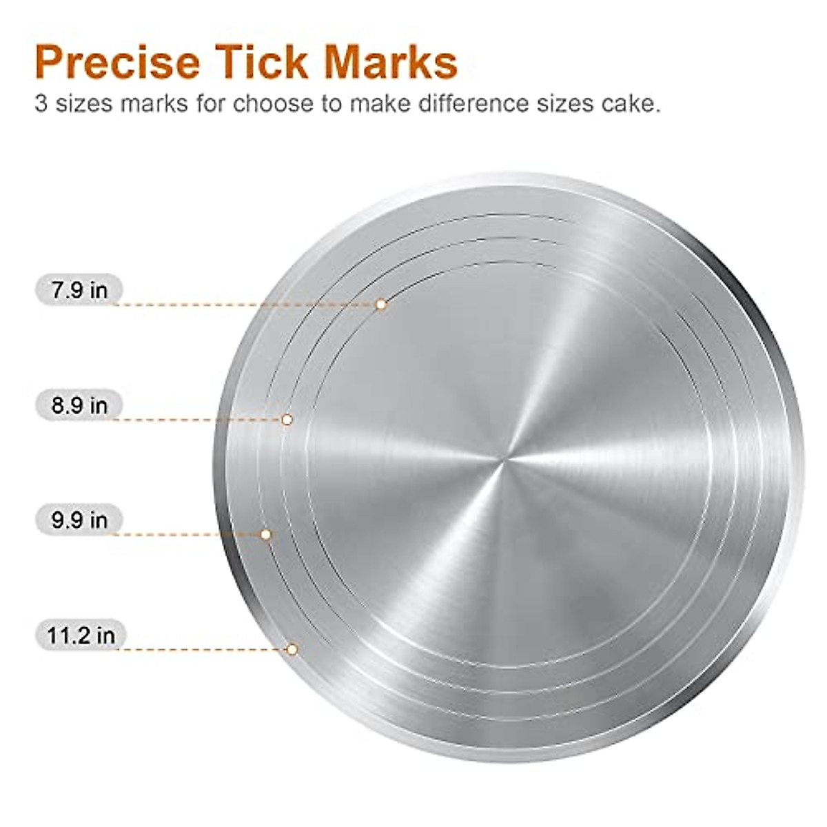 12'' Cake Stand, Cake Spinner Cake Decorating Supplies, Round Decorating Turntable Revolving Aluminum Table Holder Baking Display Tray Plate Tools Accessories for Birthday Wedding Party