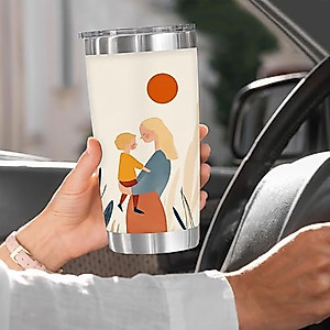 FOCIUZTA 20oz Whimsical Illustration Design Tumbler with lid, Travel Coffee Cup, Ideal for Easter, Mother Day, and birthday gifts