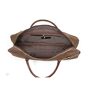 Aaron Leather Goods Canvas Leather Chef Knife Bag with Adjustable/Detachable Shoulder Strap (Seaweed, Canvas)